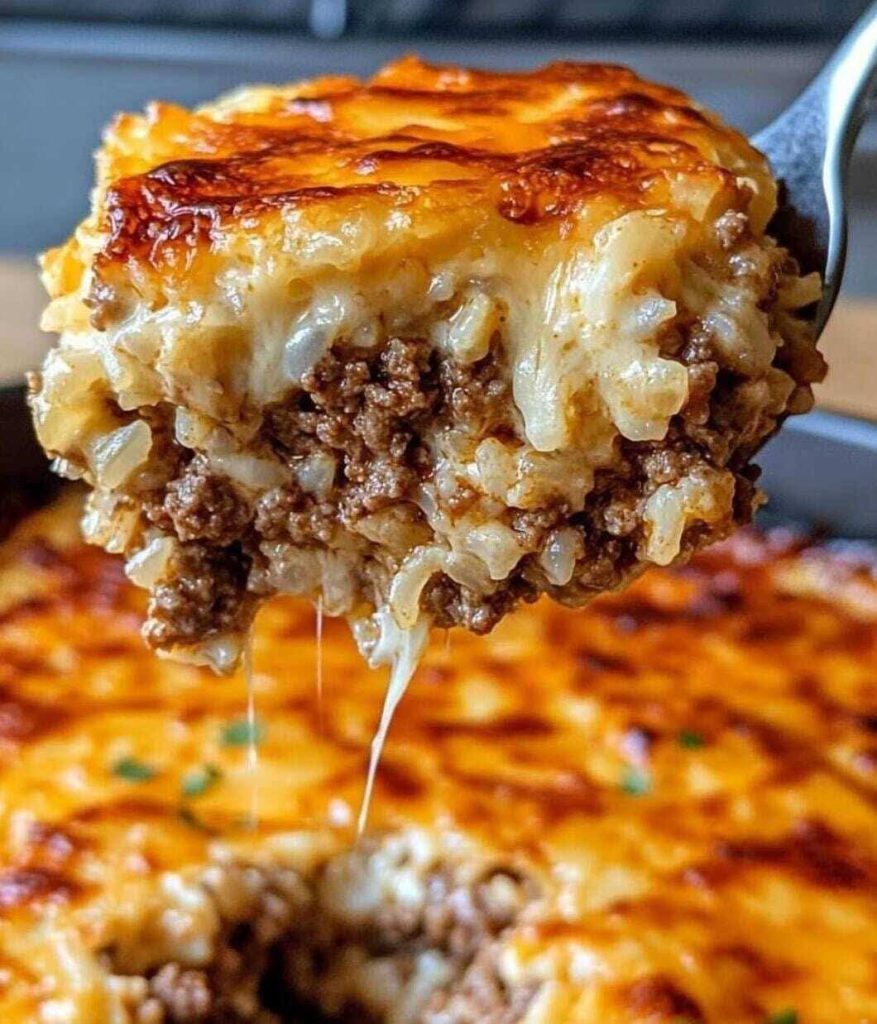 Cheesy Ground Beef and Rice Casserole – All Recipes